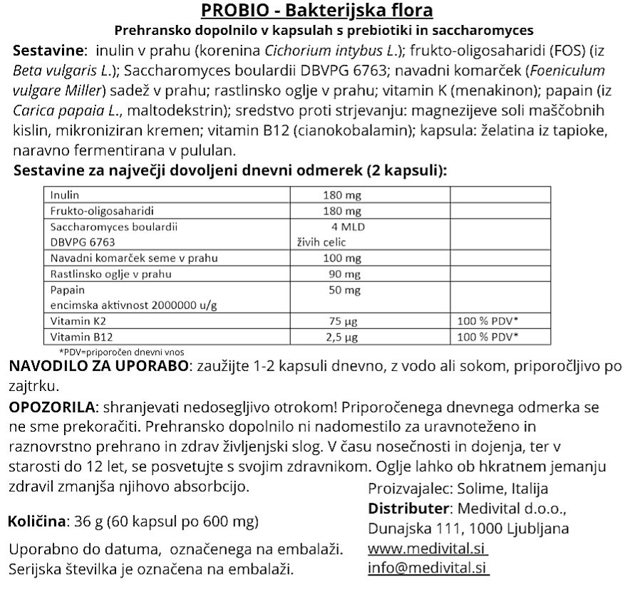 Probio 4 MLD, Solime, 60 kapsul - Prehranska dopolnila