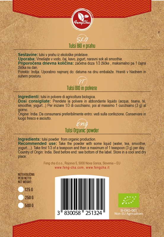 Tulsi v prahu BIO 250 g - Prehranska dopolnila