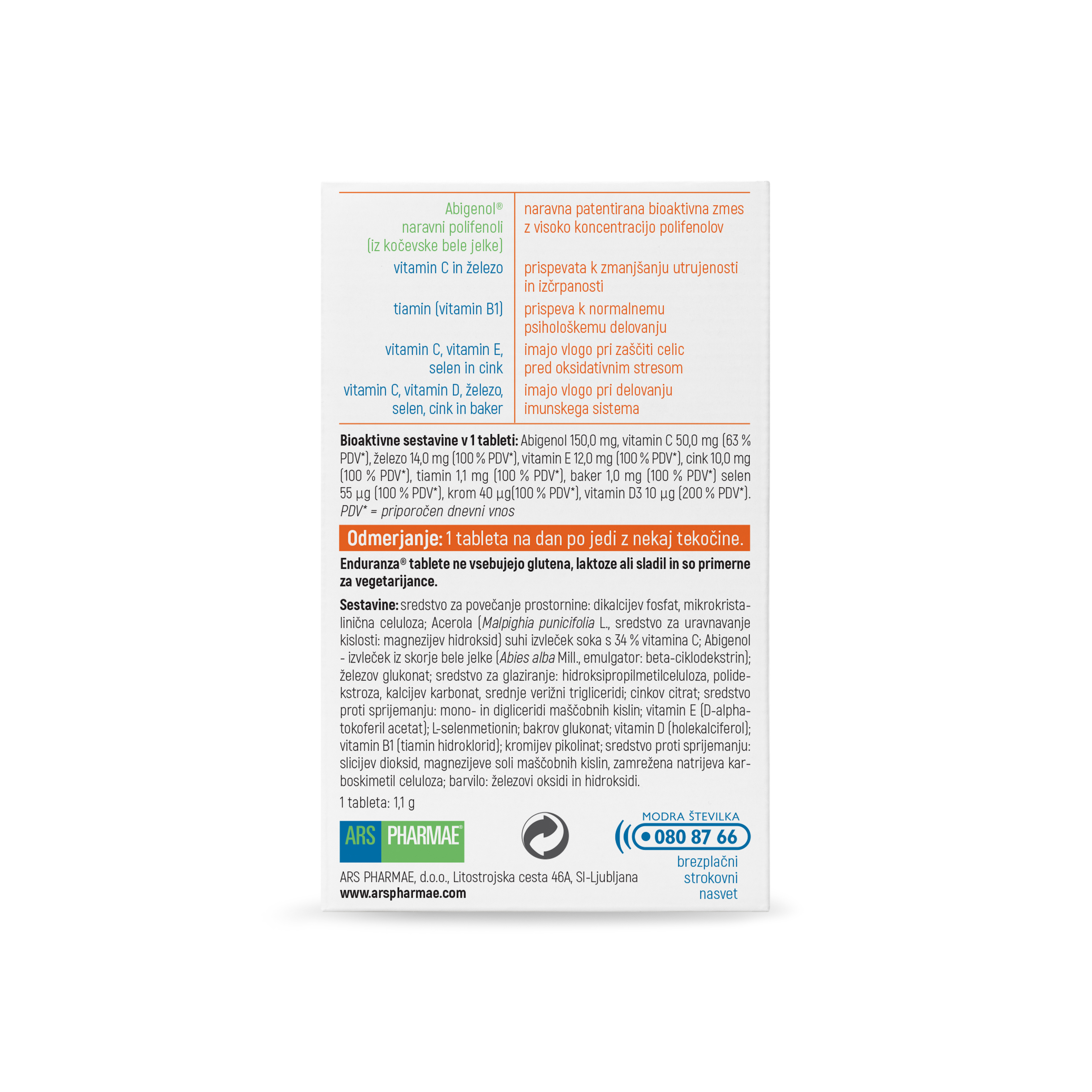 Enduranza, 30 tablet - Prehranska dopolnila