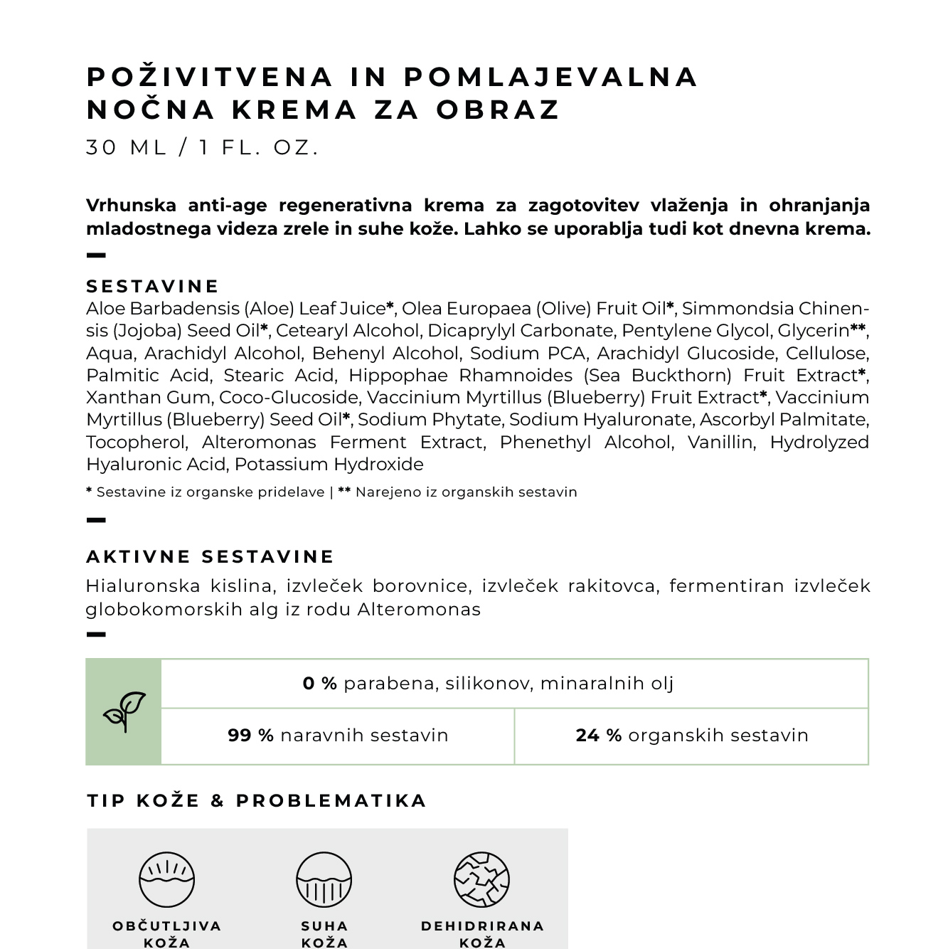 DK GLOWY, Poživitvena in pomlajevalna nočna krema, 30ml - Osebna nega