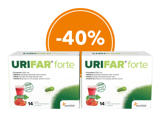 Urifar forte - paket 2x -40%, 28 vrečk , Sensilab - Prehranska dopolnila