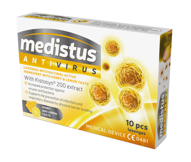 MEDISTUS ANTIVIRUS PASTILE MED-LIMONA - Prehranska dopolnila