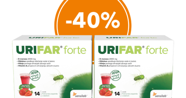 Urifar forte - paket 2x -40%, 28 vrečk , Sensilab - Prehranska dopolnila