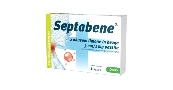 Septabene, pastile z okusom limone in bezga 3 mg/1 mg (16 pastil ...