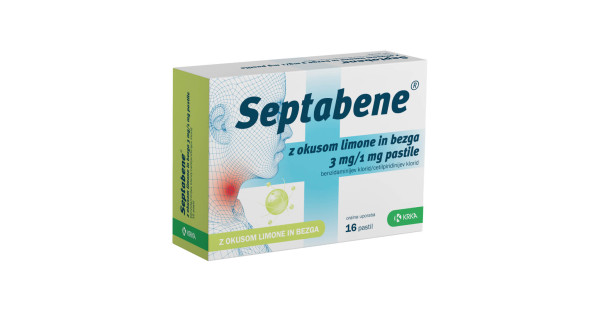 Septabene, pastile z okusom limone in bezga 3 mg/1 mg (16 pastil ...