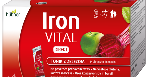 Iron VITAL DIREKT, tonik z železom 20 x 10 ml - Prehranska dopolnila