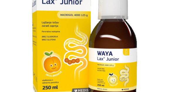 WAYA Lax Junior, peroralna raztopina, 250 ml - Medicinski pripomočki