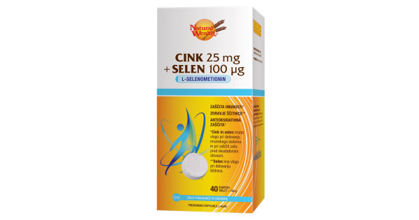 Natural Wealth, CINK 25 mg + SELEN 100 µg, 40 šumečih tablet - Prehranska dopolnila
