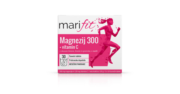 Marifit Magnezij 300 + vitamin C, 30 šumečih tablet - Prehranska dopolnila